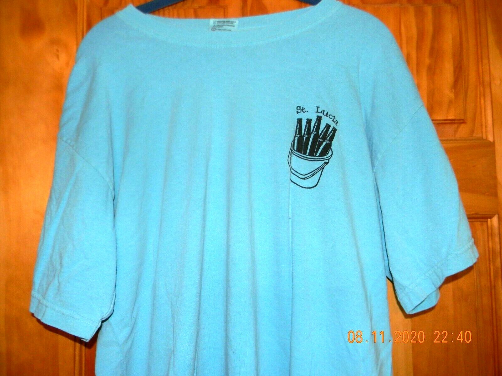 VINTAGE OCEAN BLUE ST. LUCIA: BUCKET LIST, SIZE: LARGE - Gem