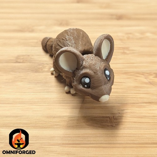 Brown Mouse Flexi Fidget Articulated Animal Fun Toy Gift for Kids ...