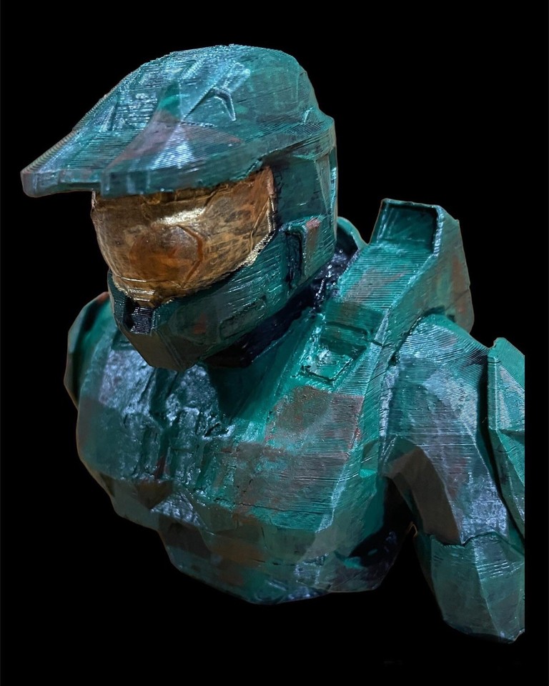 Rustic Halo Bust : Master Chief Hand painted Statue 3dprinted | eBay