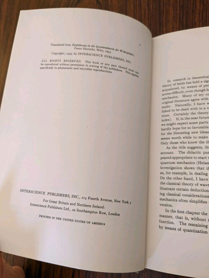 Quantum Theory of Fields | Gregor Wentzel | 1949 | HC Dust Jacket | 1st ...