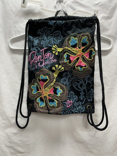 Ron Jon Surf Shop Black Canvas Drawstring Bag 12x17 Retro Design | eBay