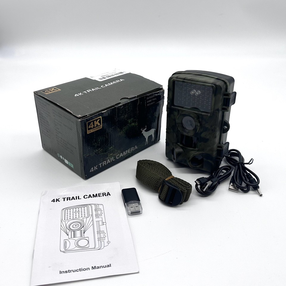 Trail Camera with Night Vision 4K 48MP 130°Wide-Angle Game Camera W ...