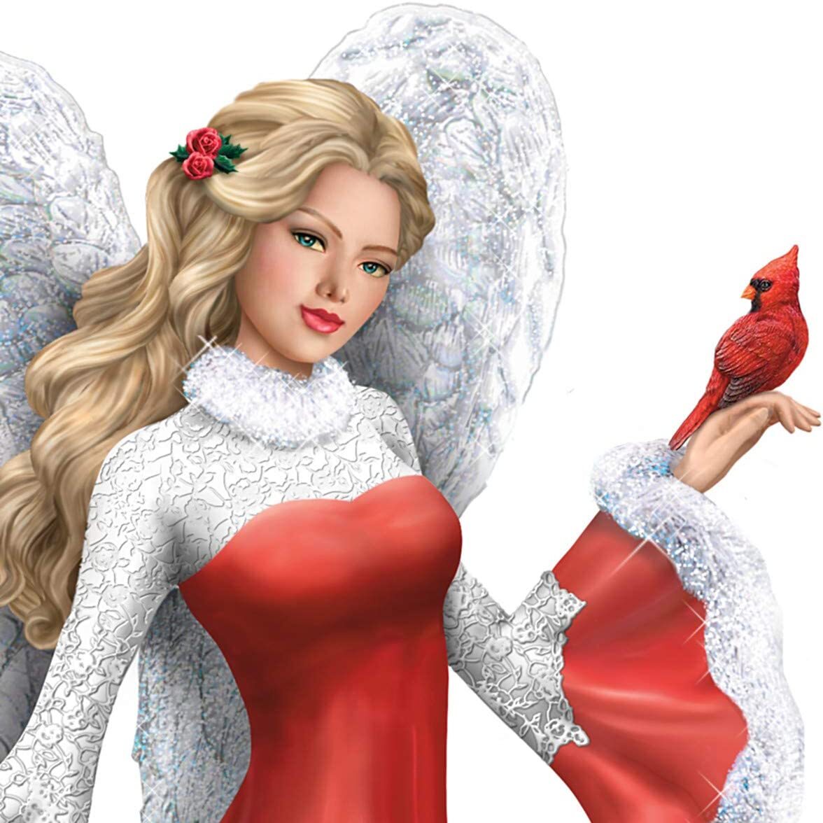 The Hamilton Collection Wintery Interlude Hand-Painted Angel Figurine 7 ...