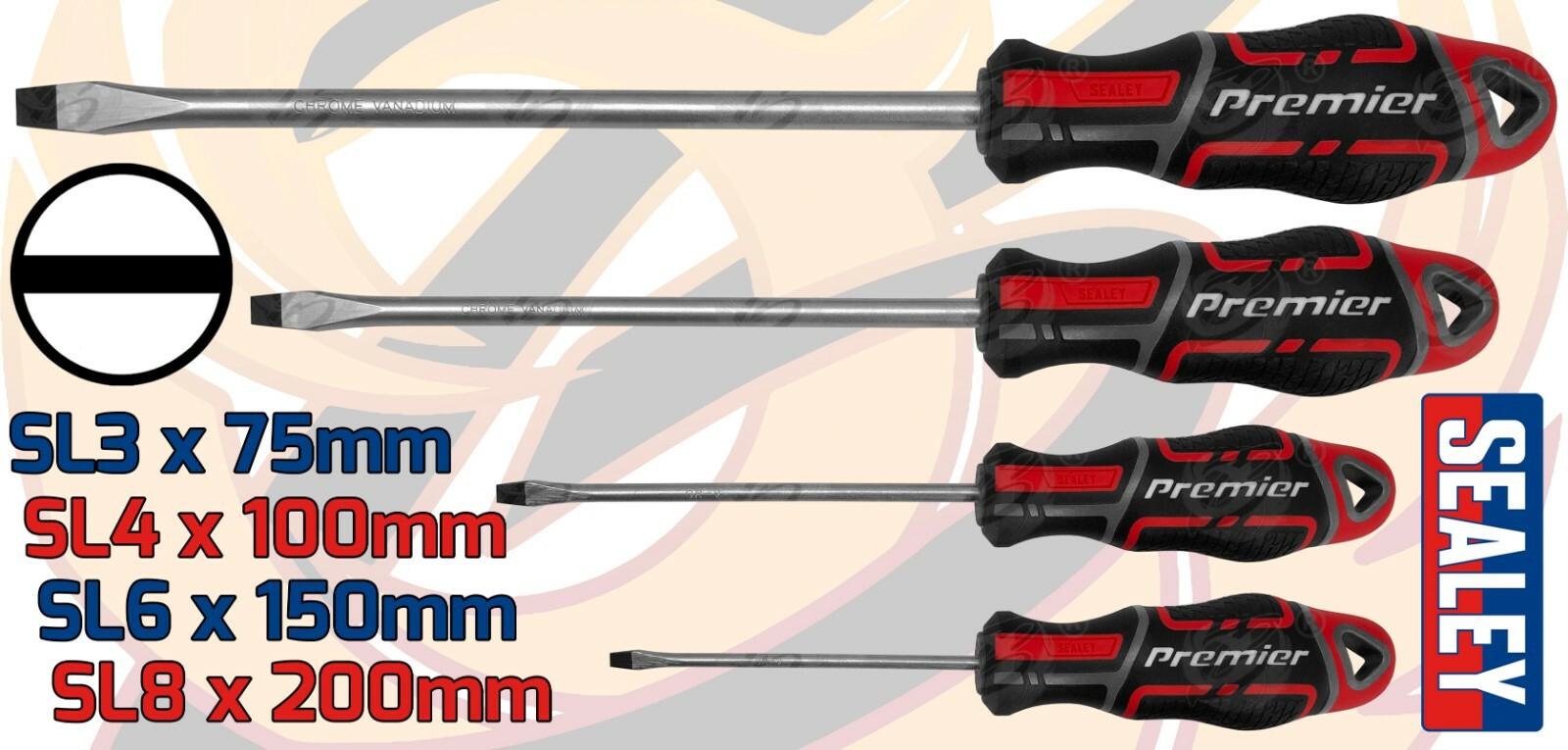 SEALEY MAGNETIC Screwdriver Set 8pc Slotted Straight Phillips PH PZ SL ...