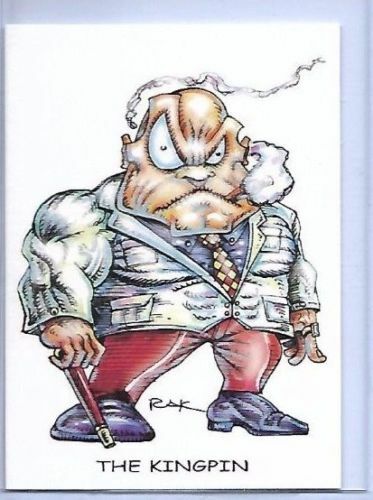 KINGPIN ** TRADING CARD ART SIGNED by RAK ** MARVEL COMICS NEAR MINT NO ...