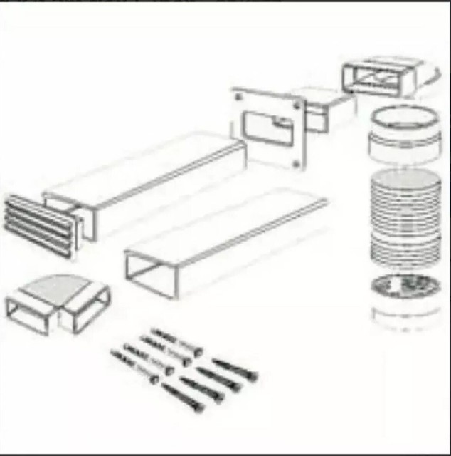 Zanussi Electrolux AEG Cooker Hood Ducting Kit- 3m Flex 5 Inch CDK5FR ...