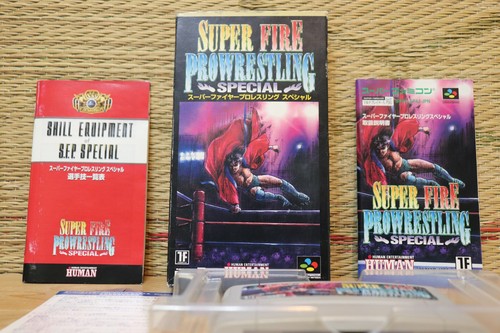 Super Fire Pro Wrestling Special w/box manual minibook Super Famicom ...