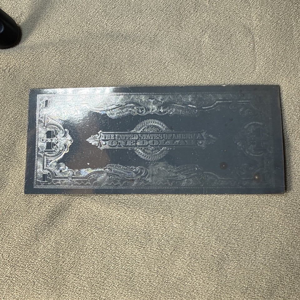 RARE Vintage $1 Silver Certificate Engraved Art Note Display 7.5” | eBay