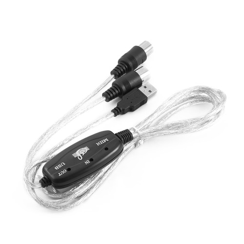 78in USB IN-OUT MIDI Interface Converter Cable PC to Music Keyboard ...