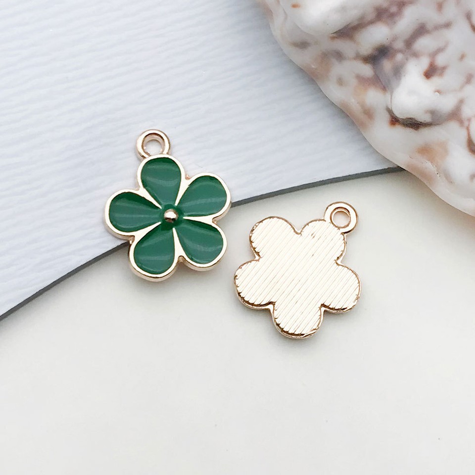 10pcs green Enamel Charms Pendant For DIY Jewelry Making Handmade 30 ...