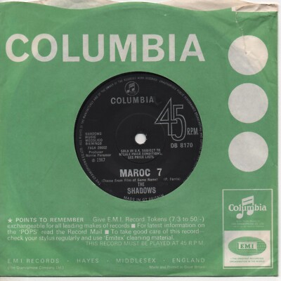 THE SHADOWS maroc 7*bombay duck 1967 UK COLUMBIA 7" 45 | eBay UK