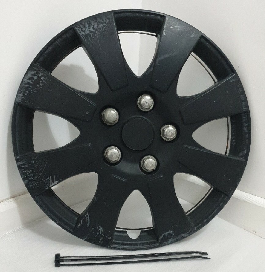 1x 14" Universal Wheel Trim JH-137-14" Hub Cap 8 Spoke In BLACK+3x Zip ...
