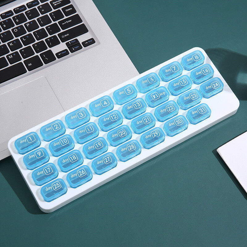 31 Day Pill Box Tablet Medicine Organiser Dispenser Monthly Daily ...