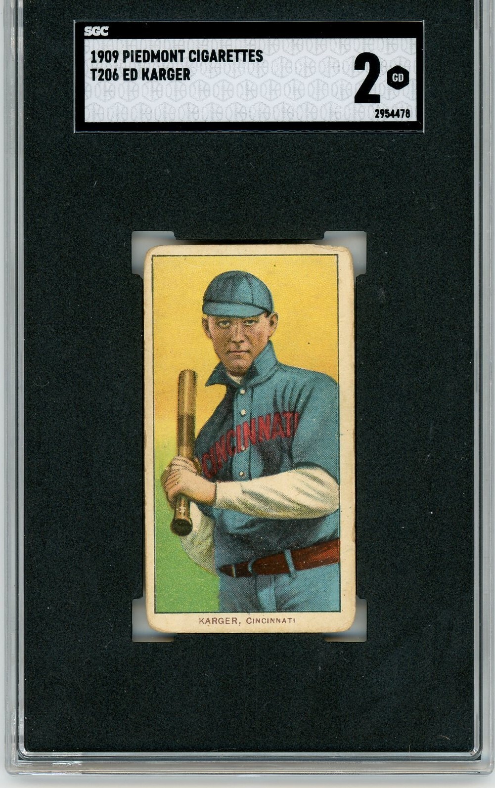 1909 T206 Piedmont 150: ED KARGER "Cincinnati Reds" ~ SGC 2 | eBay