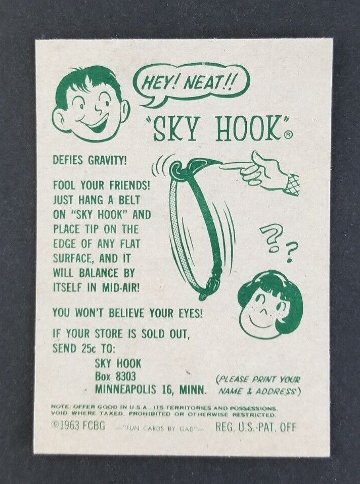 Vintage 1963 Uncle Sam Bicycle Fun Cards by Gad Card #84 High Grade | eBay