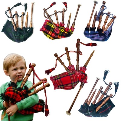 Mini Toy Kids Scottish Natural Bagpipes Playable Set Various Tartans ...