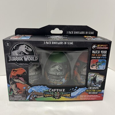 Jurassic World Captivz Color Change Dinosaurs in Slime 3-Pack Jurassic ...