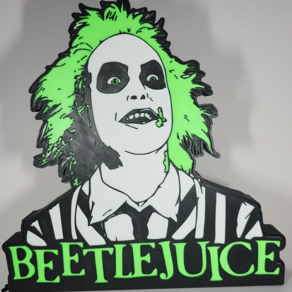 Beetlejuice 3D Printed Horror Lightbox | Shelf Art | LED lights ...
