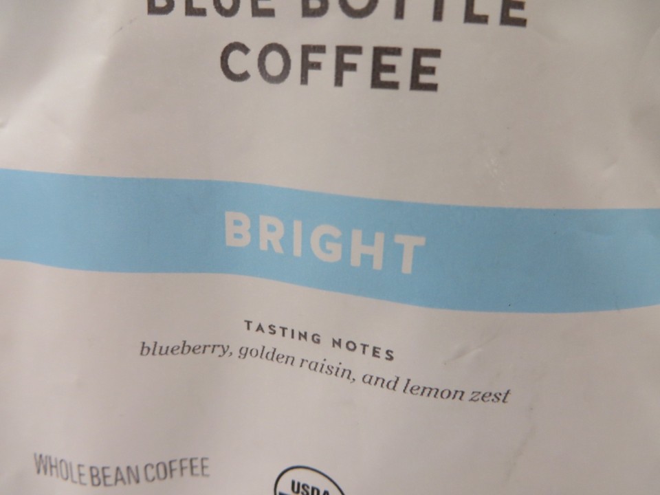 THREE - 12 oz bags Blue Bottle Coffee Bright Organic Whole Bean Coffee ...