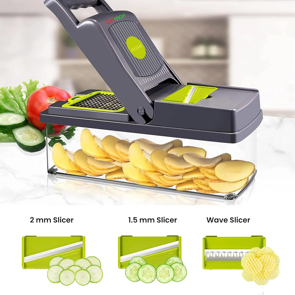 Heavy Duty 16-In-1 Vegetable Chopper - 8 Blade Mandoline Slicer with ...