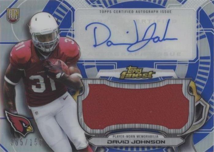 2015 Topps Finest - Autographed Jumbo Relic Refractor David Johnson # ...