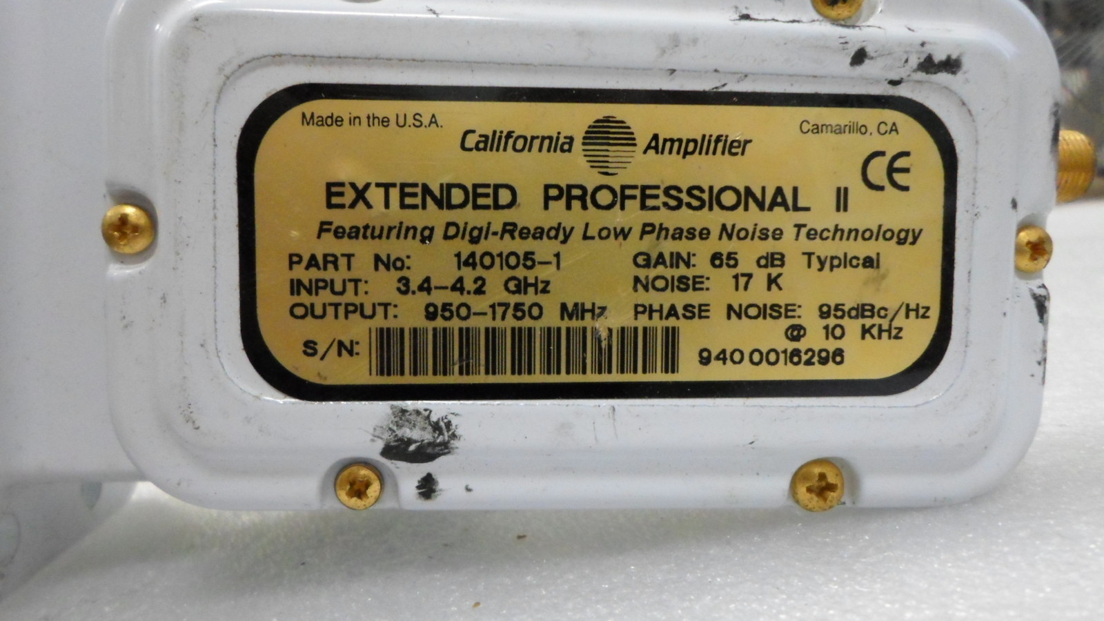 CALIFORNIA AMPLIFIER 140105-1 EXTENDED PROFESSIONAL II LOW NOISE MODULE ...