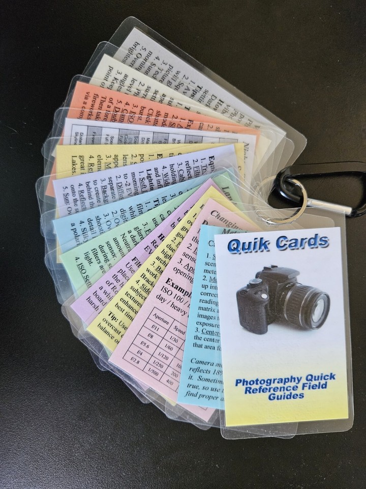 CHEAT SHEET CARDS for Canon Cameras Photography Quick Field Guide | eBay