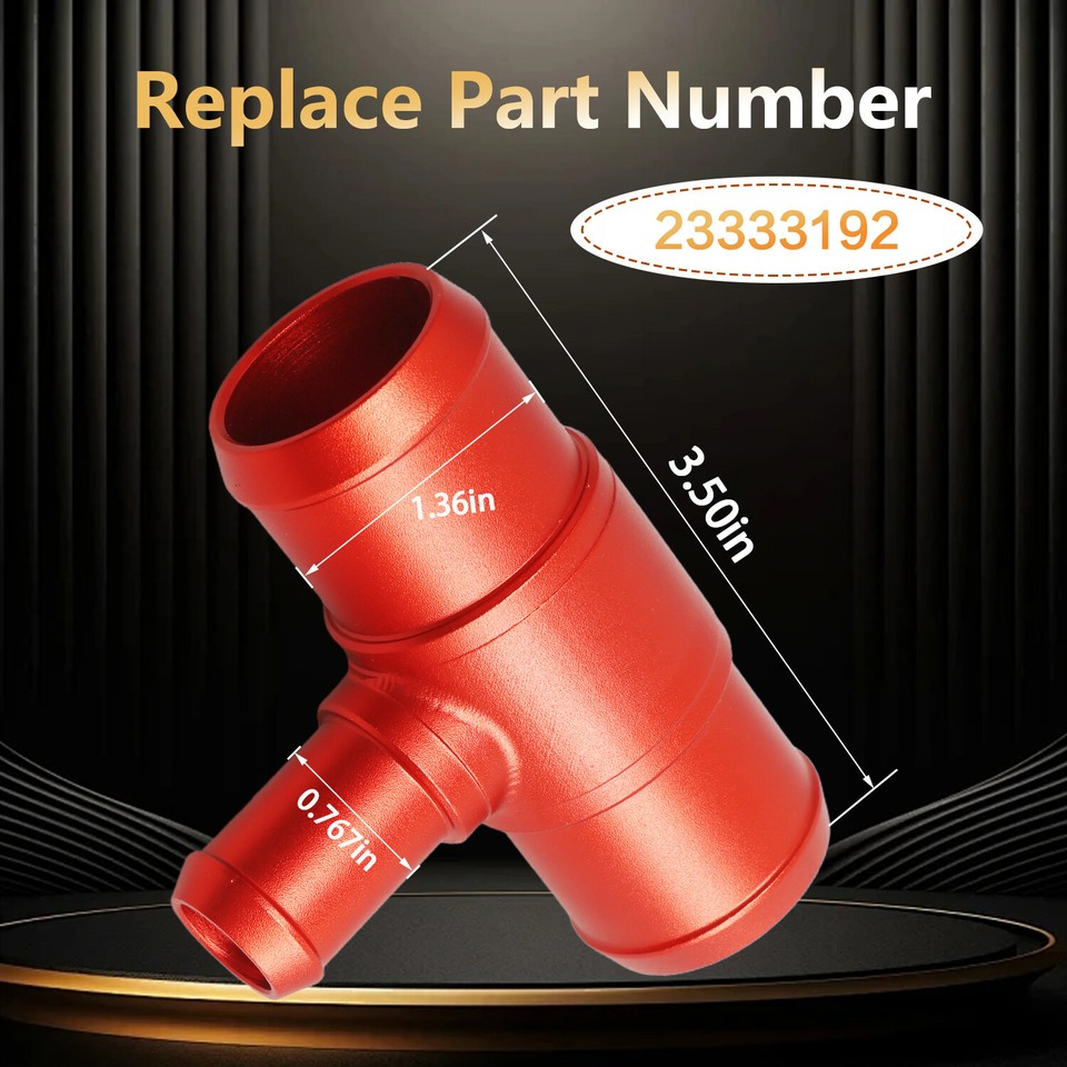 Aluminum Engine Coolant Tee Radiator Lower Hose Connector Tee Red for ...