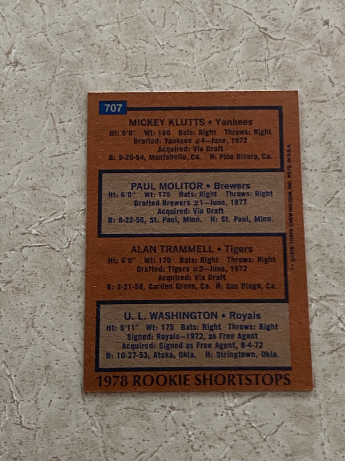 1978 Topps Baseball Complete Set 1-726. Murray, Monitor, Trammell RCs ...