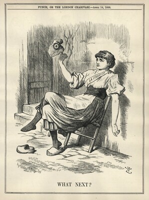 RARE 1888 CARTOON - British Punch Magazine Satire - "WHAT NEXT? FRANCE ...
