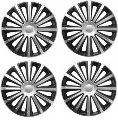 SUZUKI WAGON R WHEEL TRIM HUB CAPS PLASTIC COVERS FULL SET BLACK SILVER ...