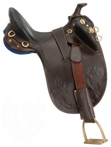 12 Inch Youth Australian Stockman Bush Rider Saddle-Horn-Dark Oil ...