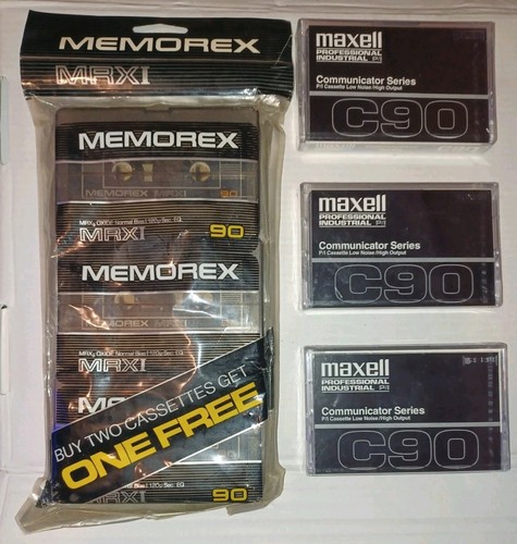 Lot of 6 Vintage Cassette Tapes Memorex MRXI 90 min Type I 3 Pack ...
