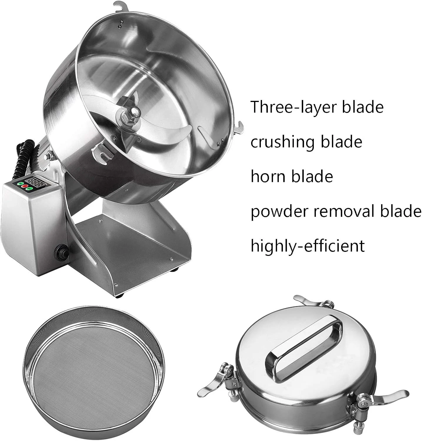 1000g Electric Grain Grinder – Stainless Steel High-Speed Grinding ...