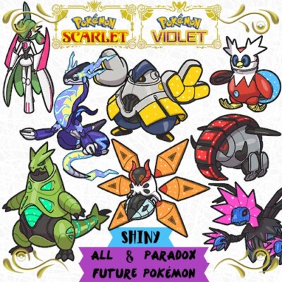 All 8 Shiny Future Paradox Pokémon 6IV Bundle Exclusive Pokemon Scarlet ...