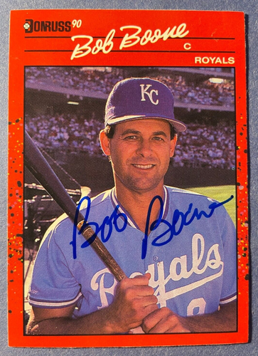 SIGNED BOB BOONE 1990 AUTOGRAPHED DONRUSS BASEBALL CARD - ROYALS | eBay