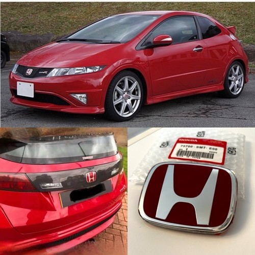 1Piece HONDA CIVIC Fn2/Fn3 TYPE R / TYPE S FRONT/REAR BADGE RED🔴 75700 ...