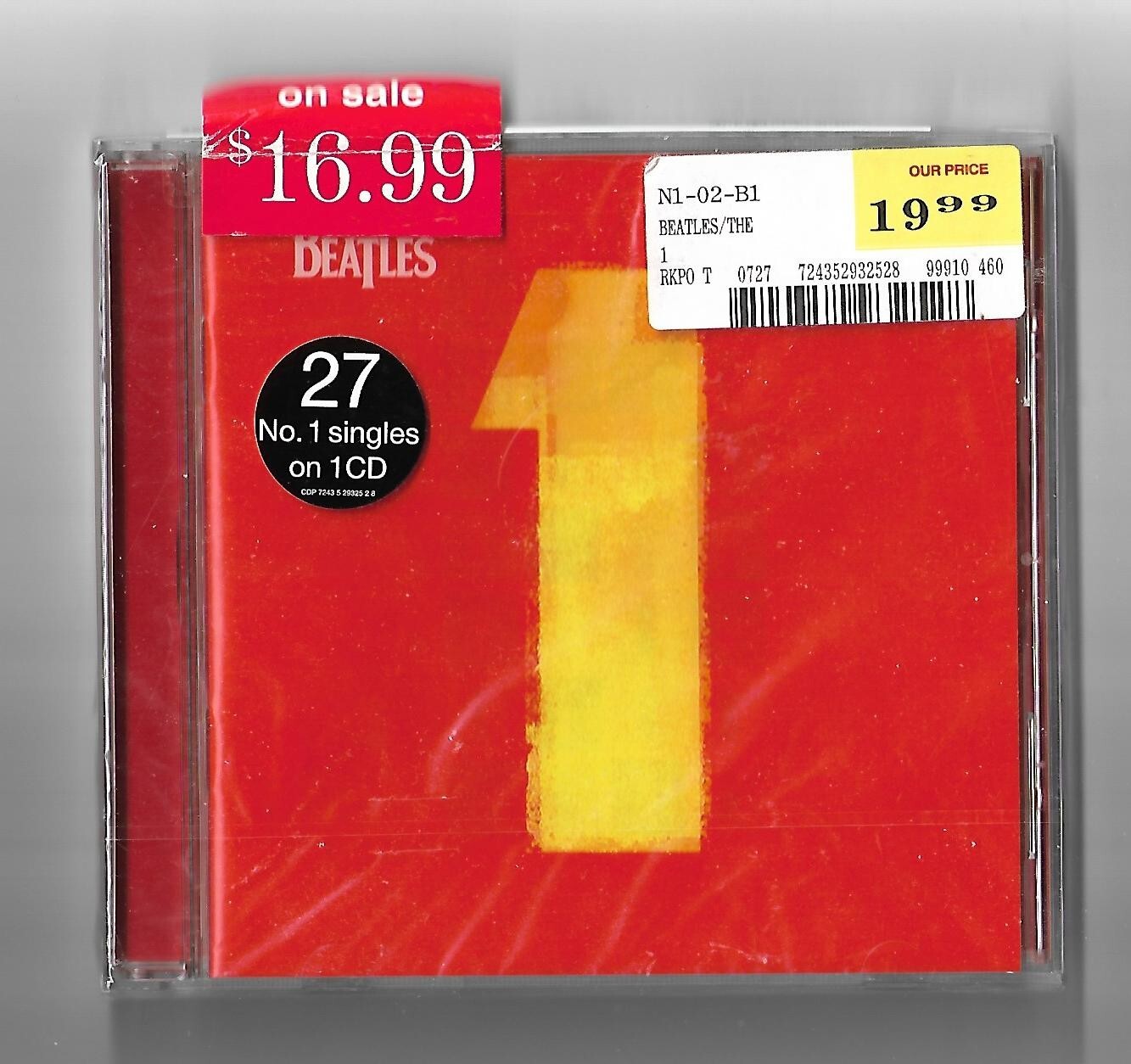 The Beatles 1 CD number one hits NEW sealed with original FYE price ...