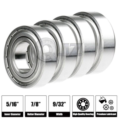 [Qty.4] 1604-ZZ Deep Groove Radial Bearing [0.375" ID x 0.875" OD x 0. ...