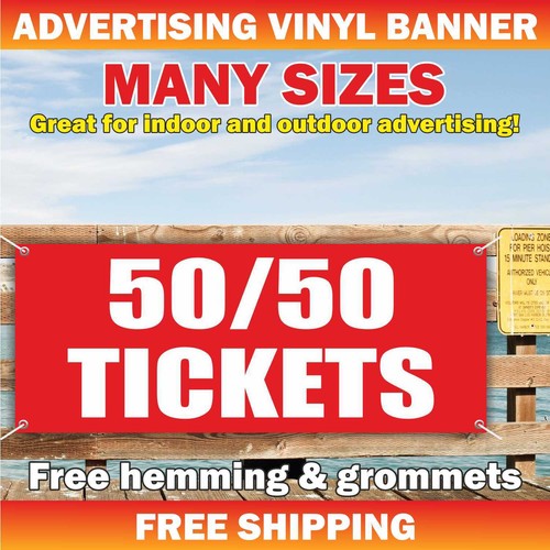 TICKETS Advertising Banner Vinyl Mesh Sign fair Carnival Raffle Event ...