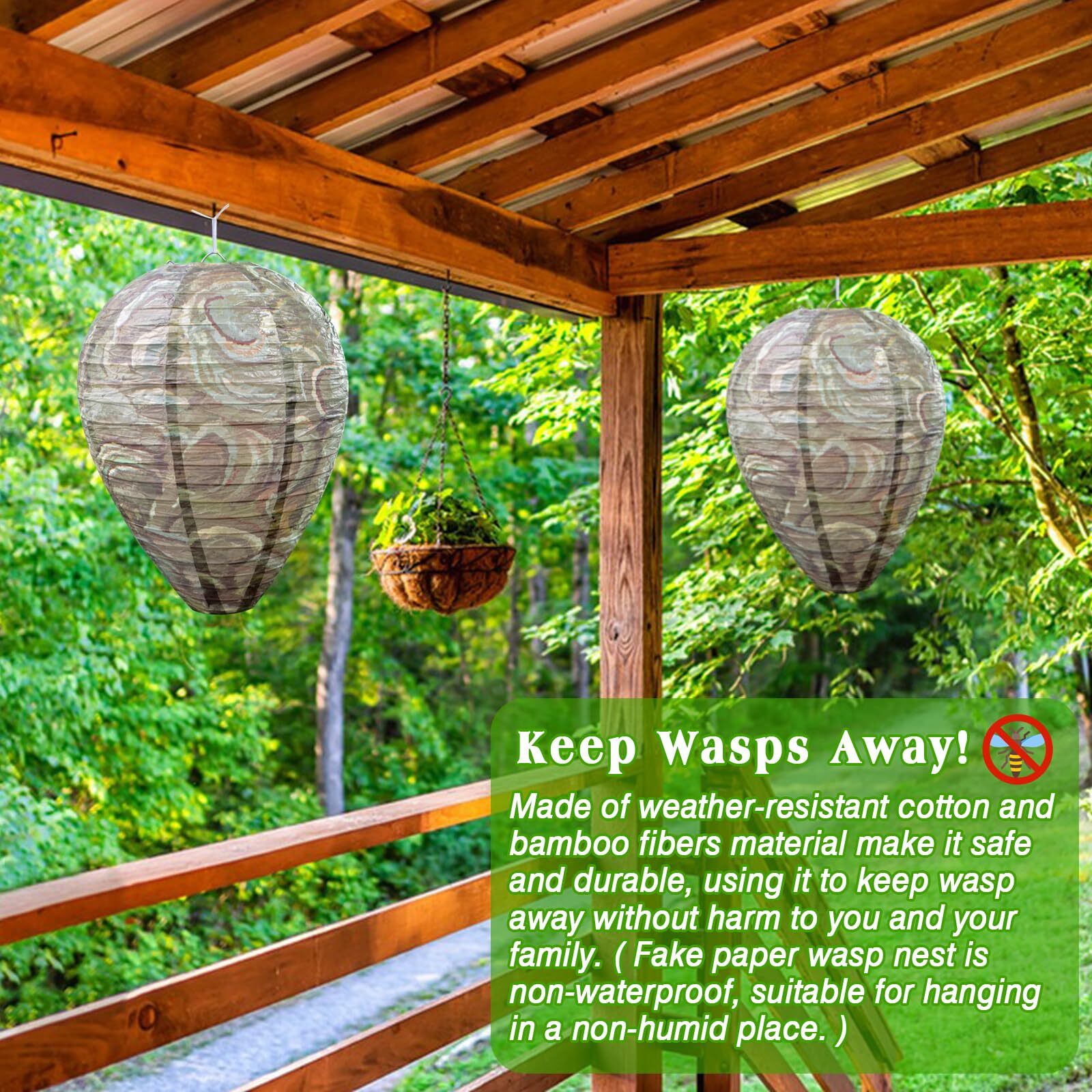 4 Pack Fake Hornet Nest Decoy Wasp & Carpenter Bee Repellent Outdoor 8. ...