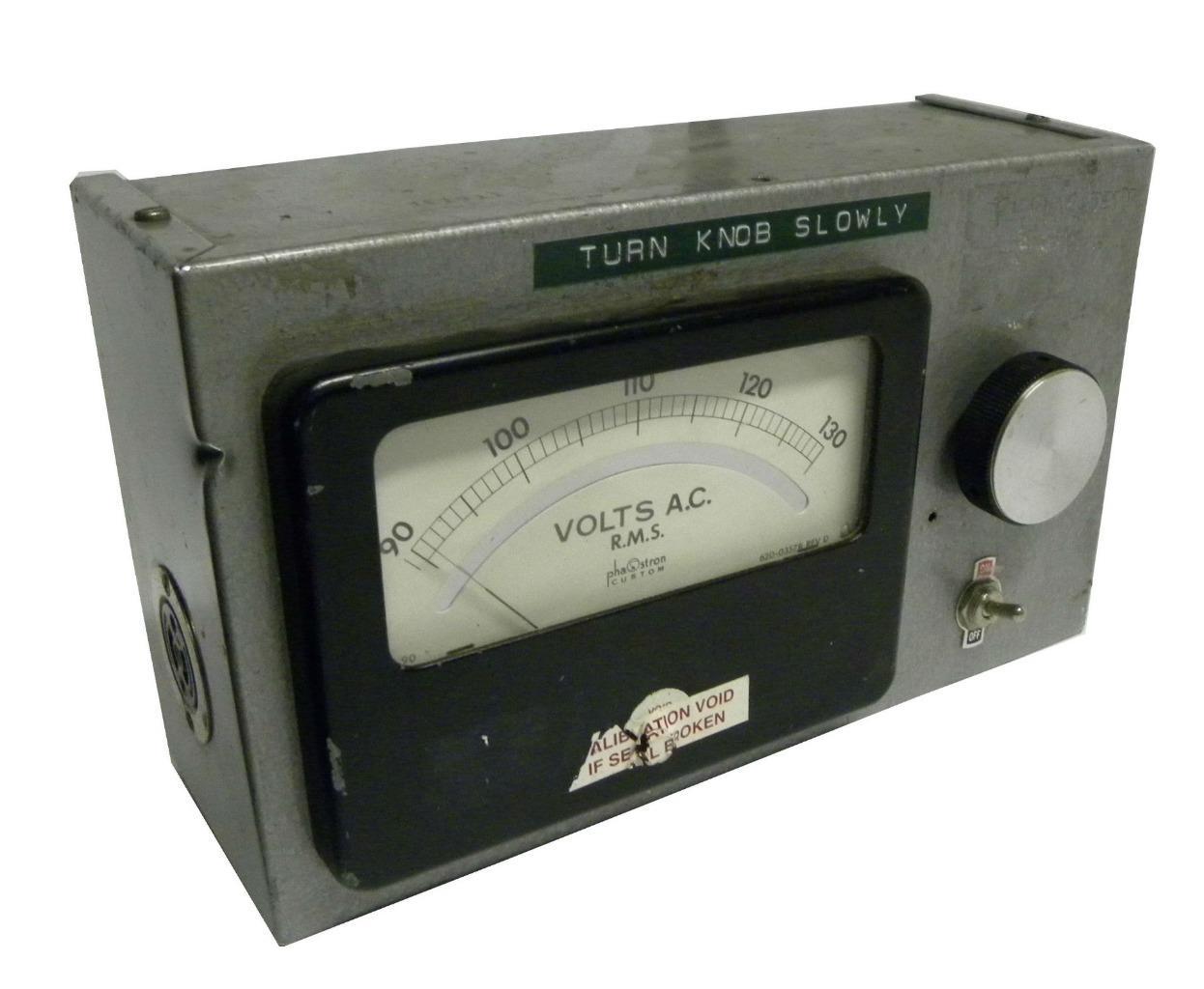 POWERSTAT TYPE 10B VARIABLE TRANSFORMER WITH A PHAOSTRON AV VOLTMETER ...