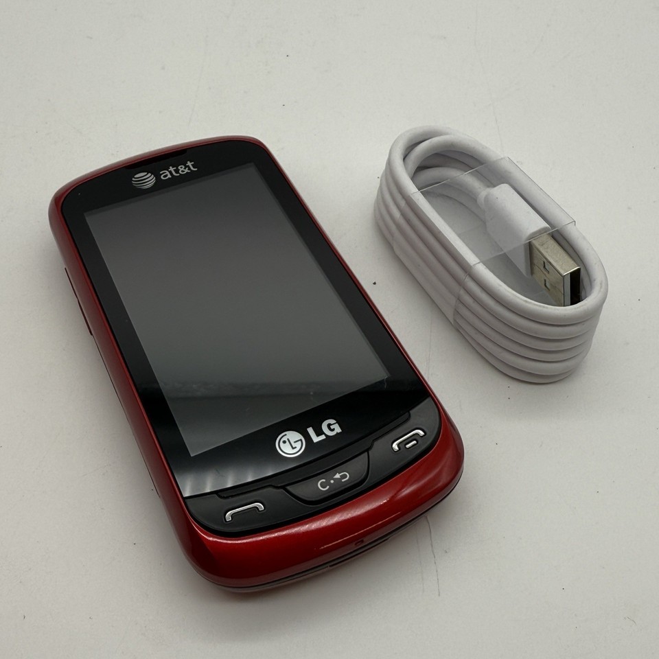 LG Xpression C395 Red Slider AT&T 3G Qwerty Touch Cell Phone VERY GOOD ...