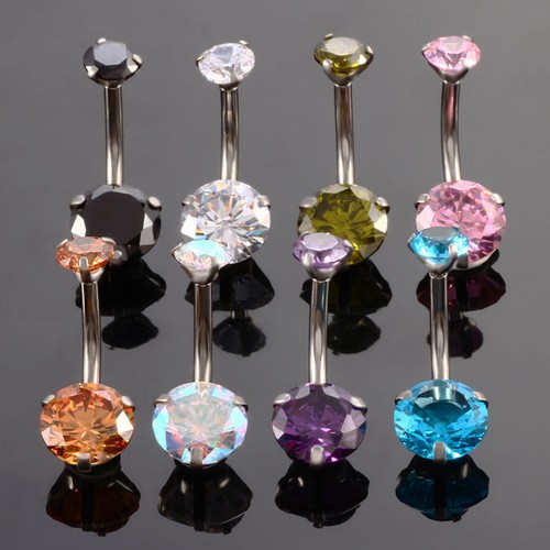 6Pcs Stainless Steel Belly Button Rings Stainless Steel Body Jewelry ...