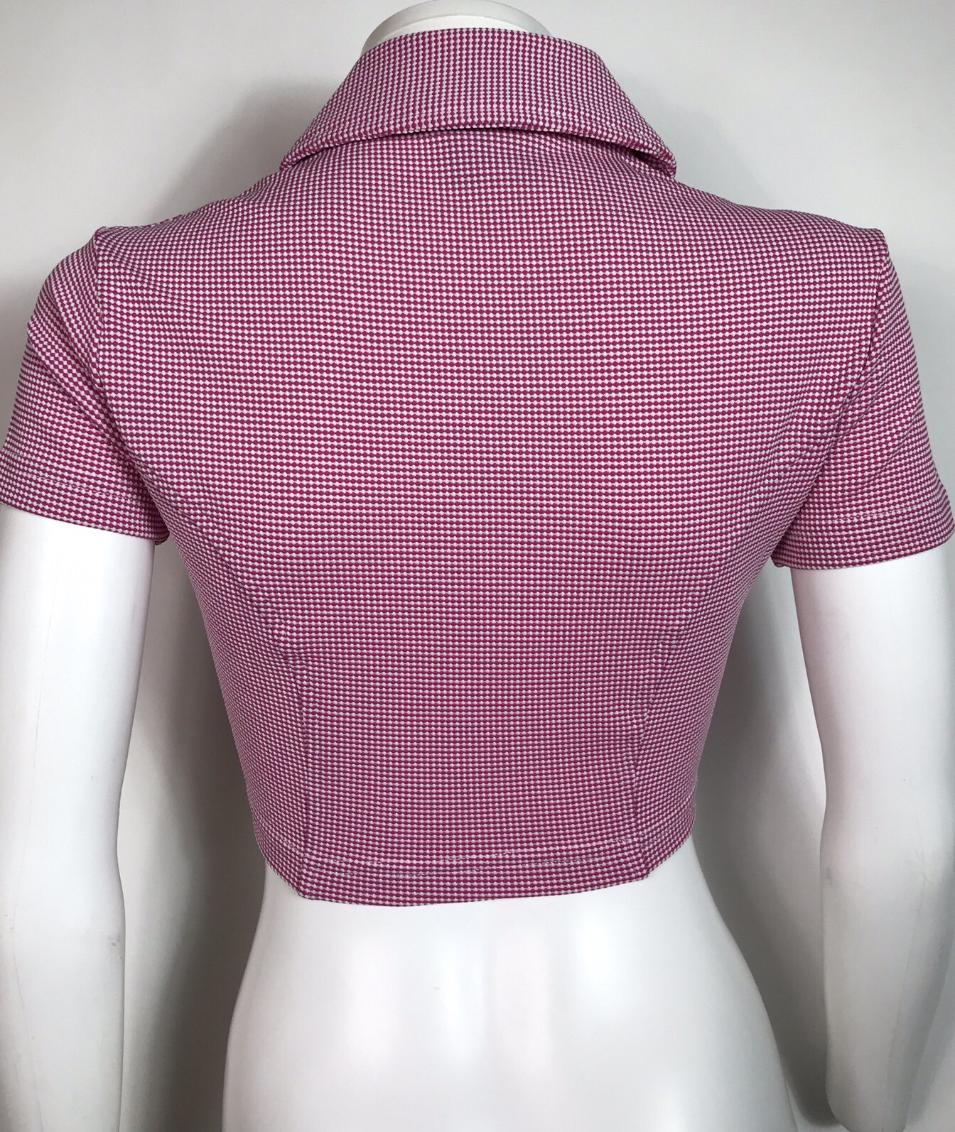 Rare Vtg Gianni Versace Pink Medusa Zip Crop Top - Gem