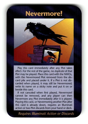 Nevermore! Card INWO Illuminati New World Order Assassins Game 70/122 ...