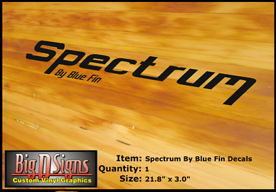 Spectrum By Blue Fin / Vinyl Decal 21.8" x 3.0" / Black or Pick Color ...