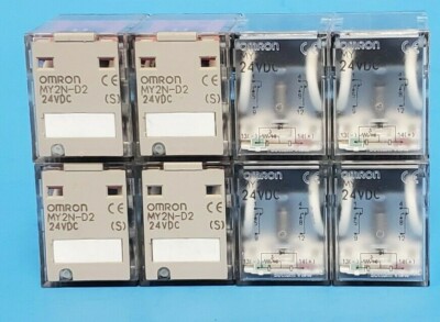 LOT OF 8 OMRON MY2N-D2 24VDC PLUG-IN RELAYS MY2ND2-DC24 | eBay