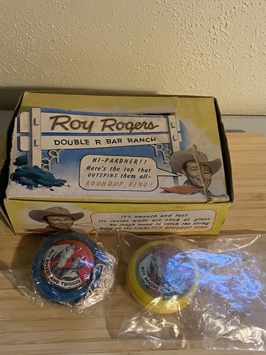 Vintage Roy Rogers Double R Bar Ranch Roundup King (2) Yo-Yo's w ...