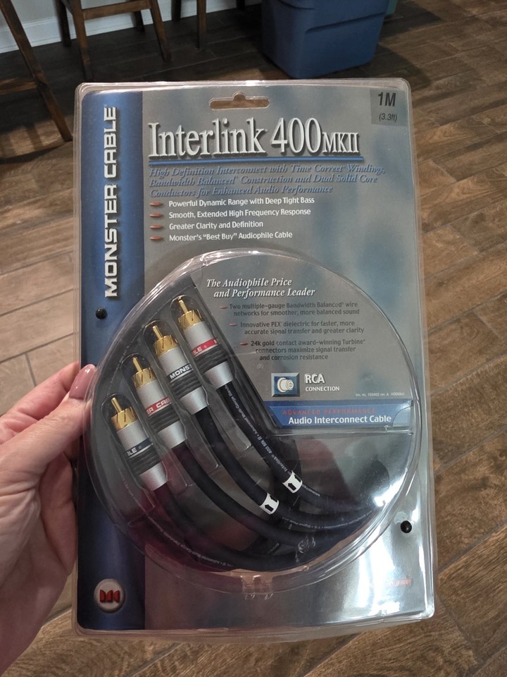 Monster Cable Interlink 400MKII - RCA Stereo Audio Interconnect 1 M 3.3 Feet | eBay